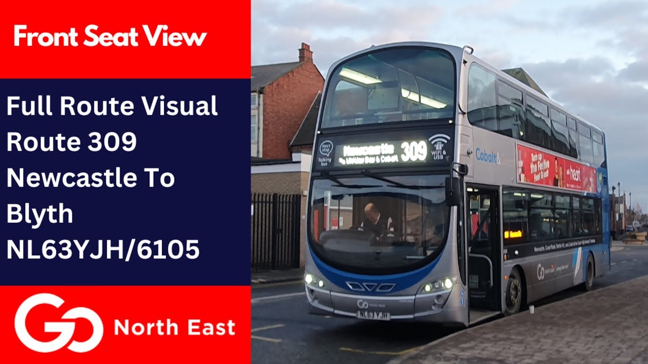 Full Route Visual | Go North East Bus Route 309 - Newcastle To Blyth ...