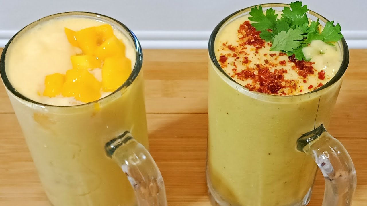 2 Types Lassi Recipe | Mango Masala spicy Lassi | Mango Sweet Lassi ...
