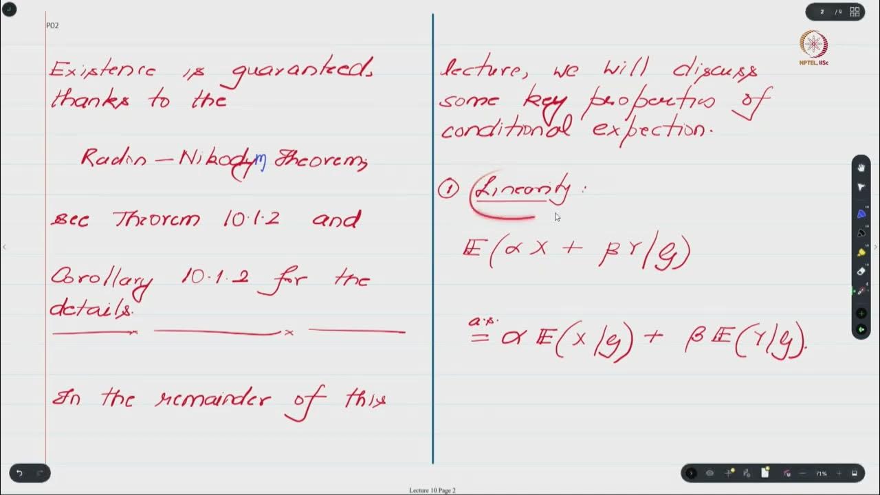 Lec 10 Properties of Conditional Expectation. - YouTube