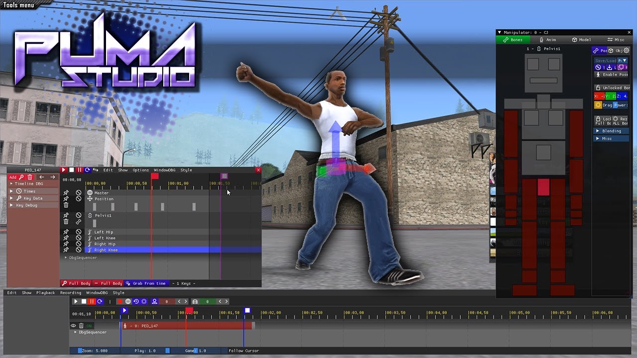 GTA SA - Animation Making - PumaStudio v0.4.9 - YouTube