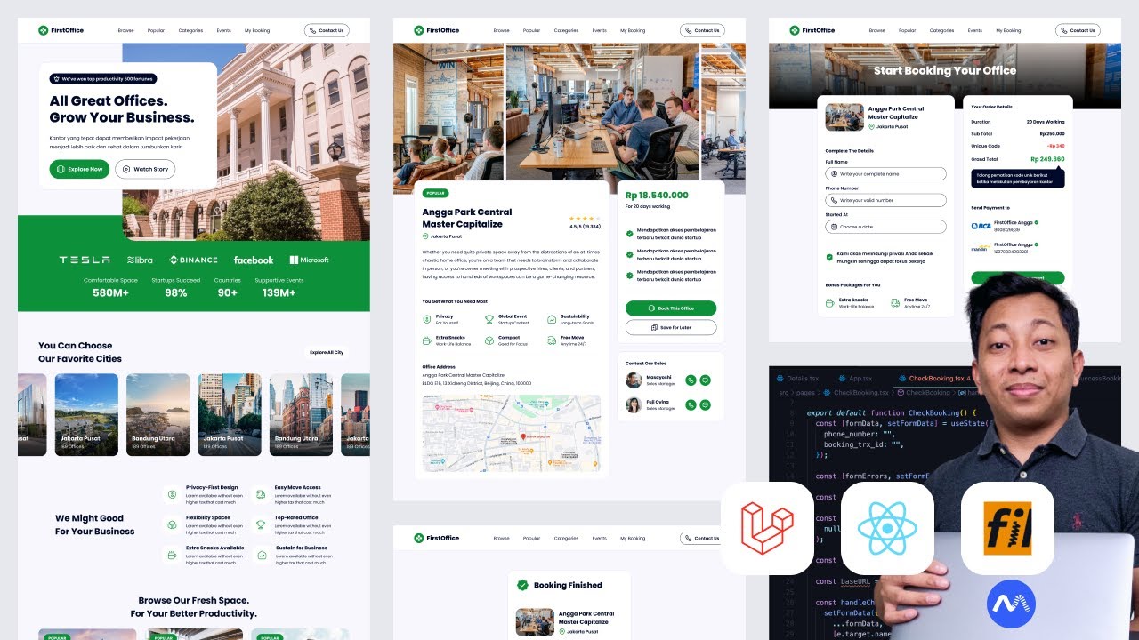 Belajar Full Stack Laravel 11 React JS Bikin Web Sewa Kantor Part 1 - YouTube