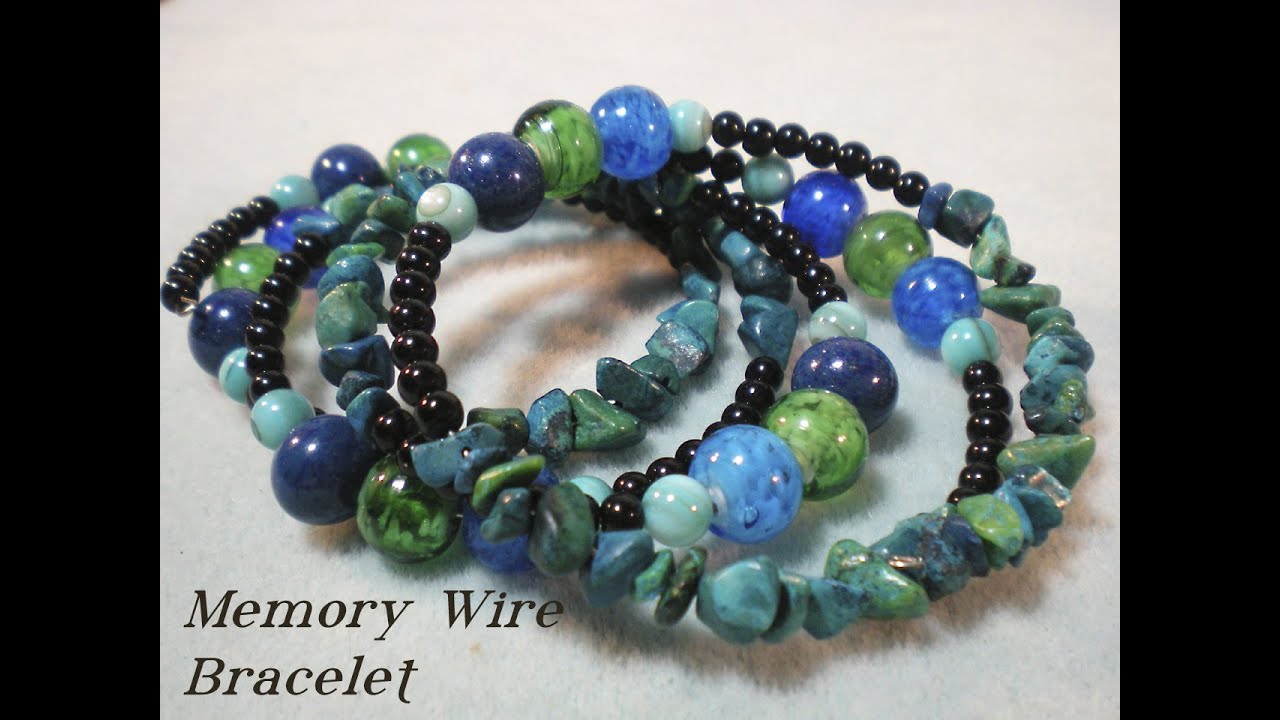 Memory Wire Beaded Bracelet Tutorial - YouTube