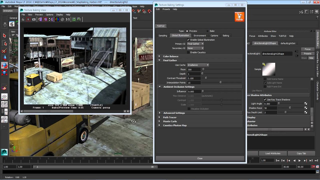 Maya LT 2014 소개 04 - Turtle render를 활용한 Texture baking - YouTube