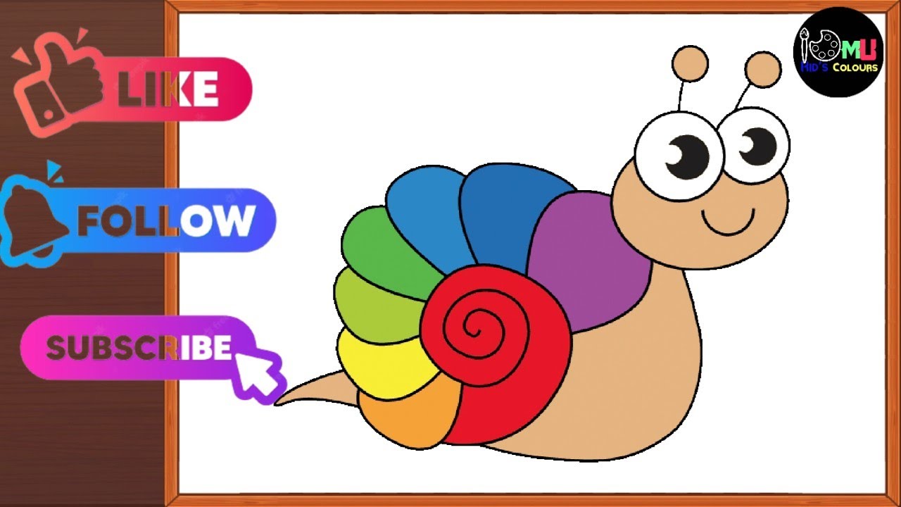 How to Draw Snell/ Snell drawing for kids & beginners/how with me how ...