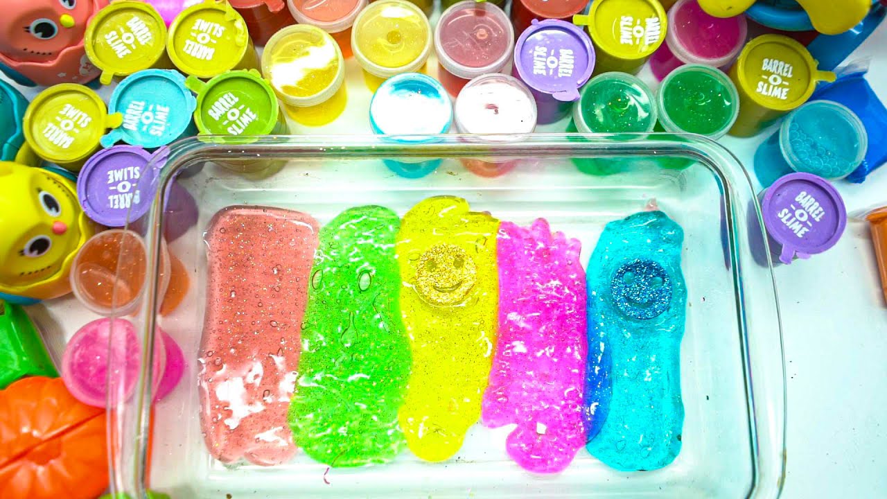 Satisfying ASMR Video l How To Make Rainbow Slime with Smiley Glitter ...