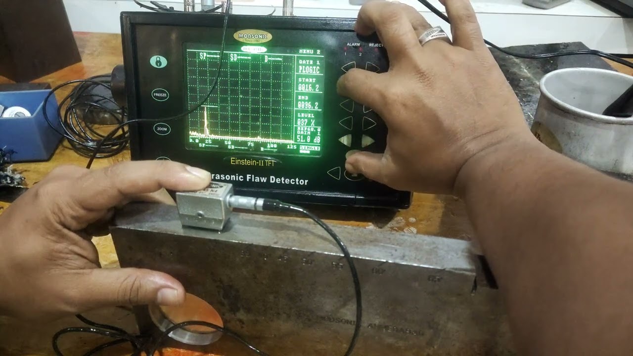 Ultrasonic Testing Practical Part -18 (Angle Probe Sensitivity checking ...