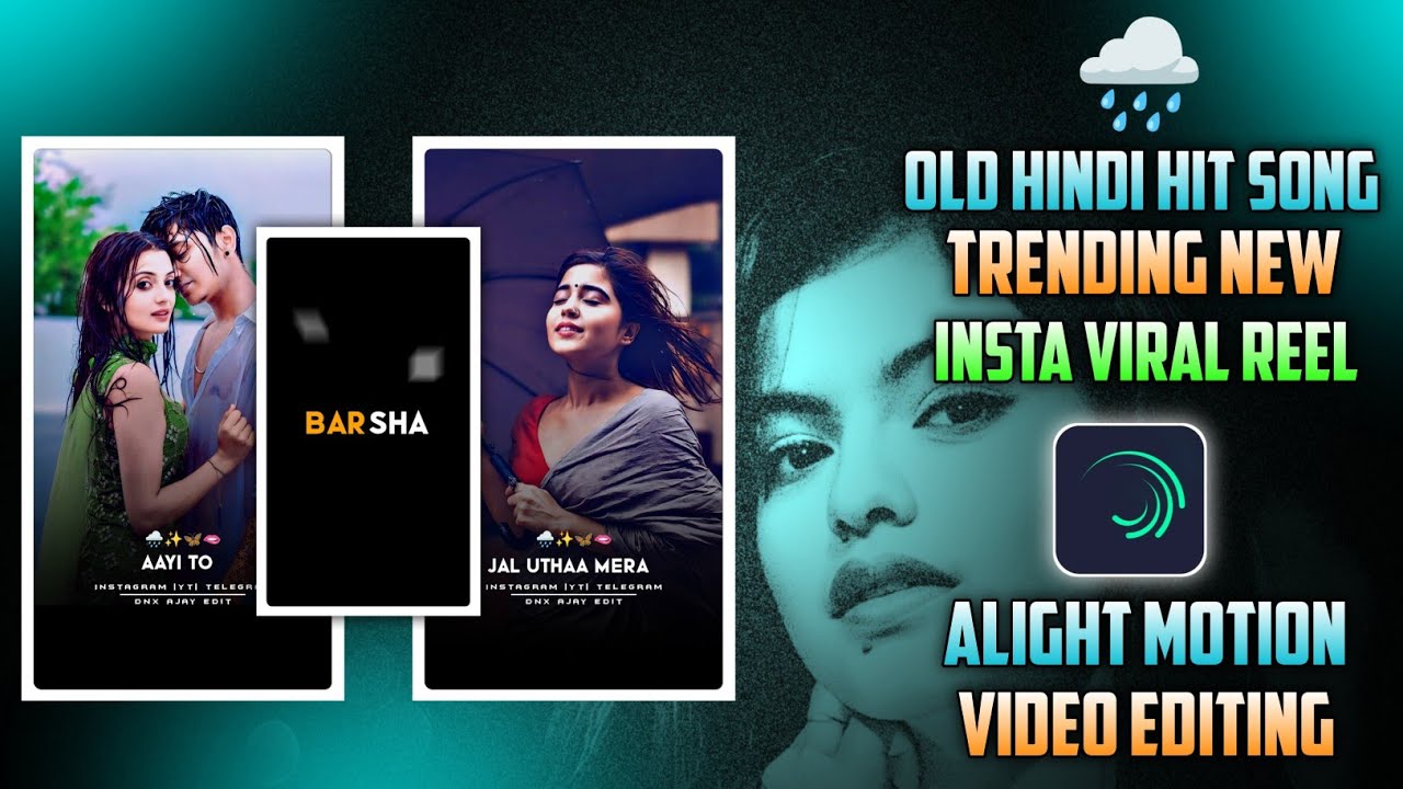 🌧️Tip Tip Barsha Pani Status Video Editing 🍁Hindi Old Song Lyrics Video Editing Alight Motion ...