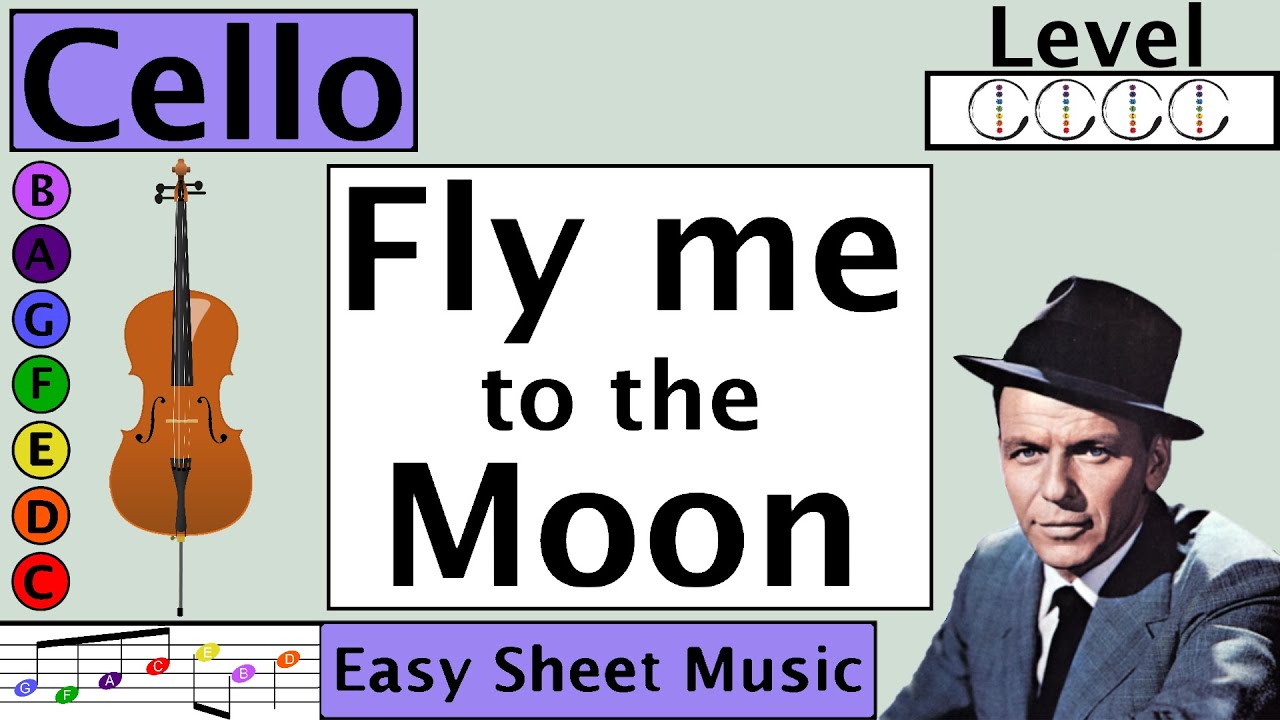 How to Play Fly Me to the Moon on Cello | Easy Sheet Music - YouTube