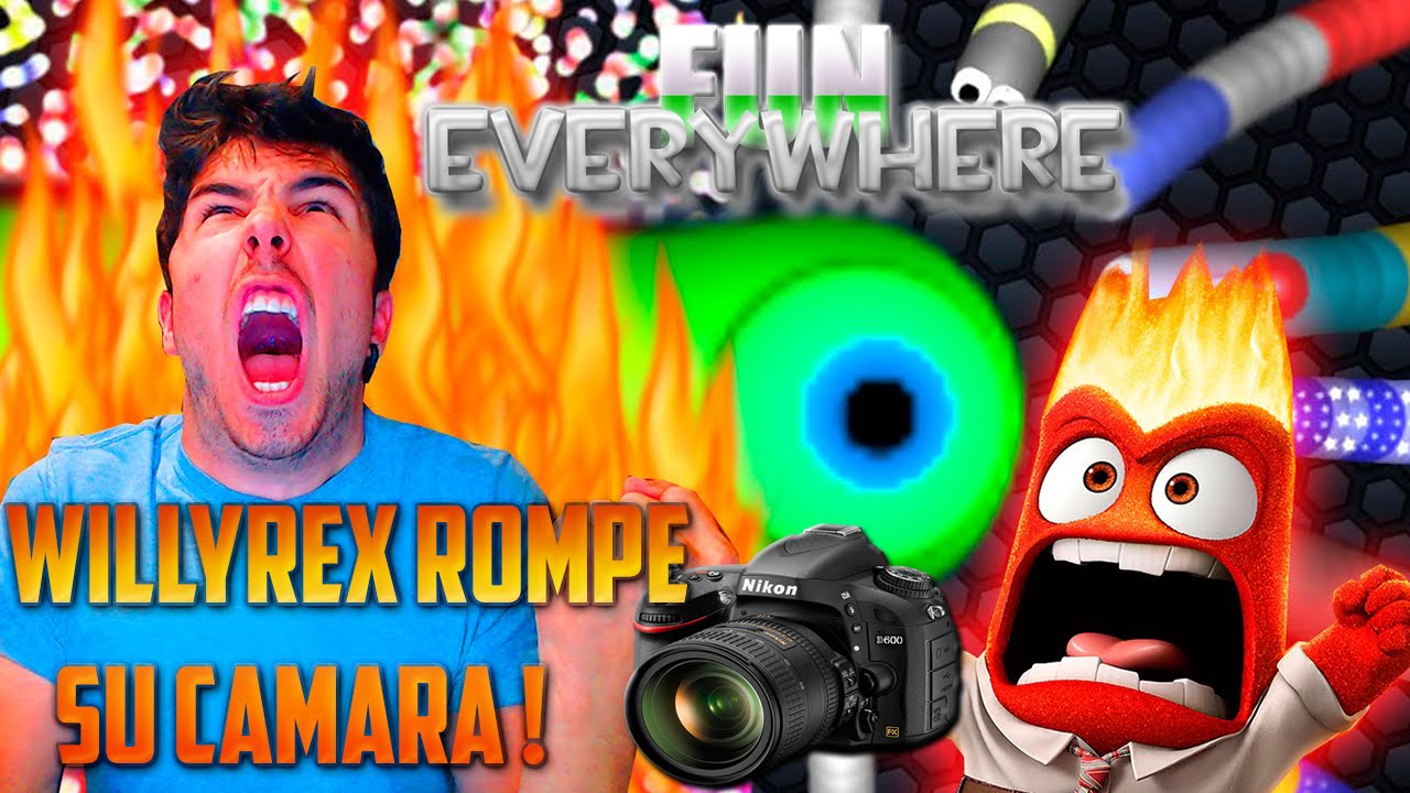 Willyrex Rompe su Cámara Jugando Slither.io | Su mayor Enfado | Fun ...