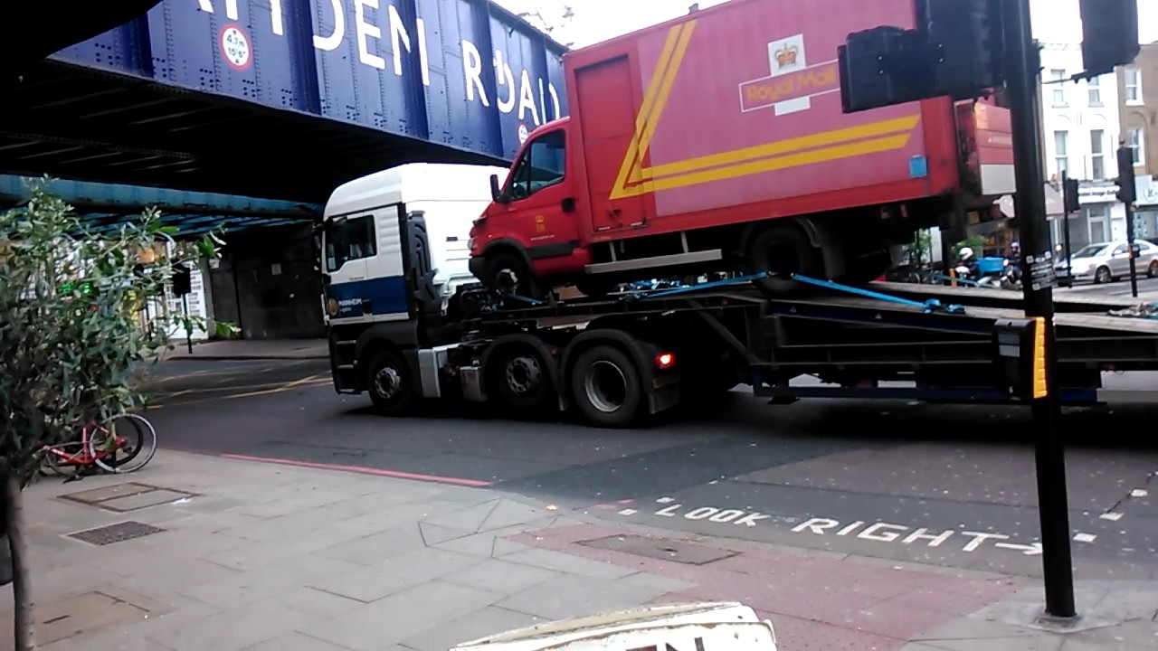 Close call from lorry driver!! Does the royal mail truck hit the train ...