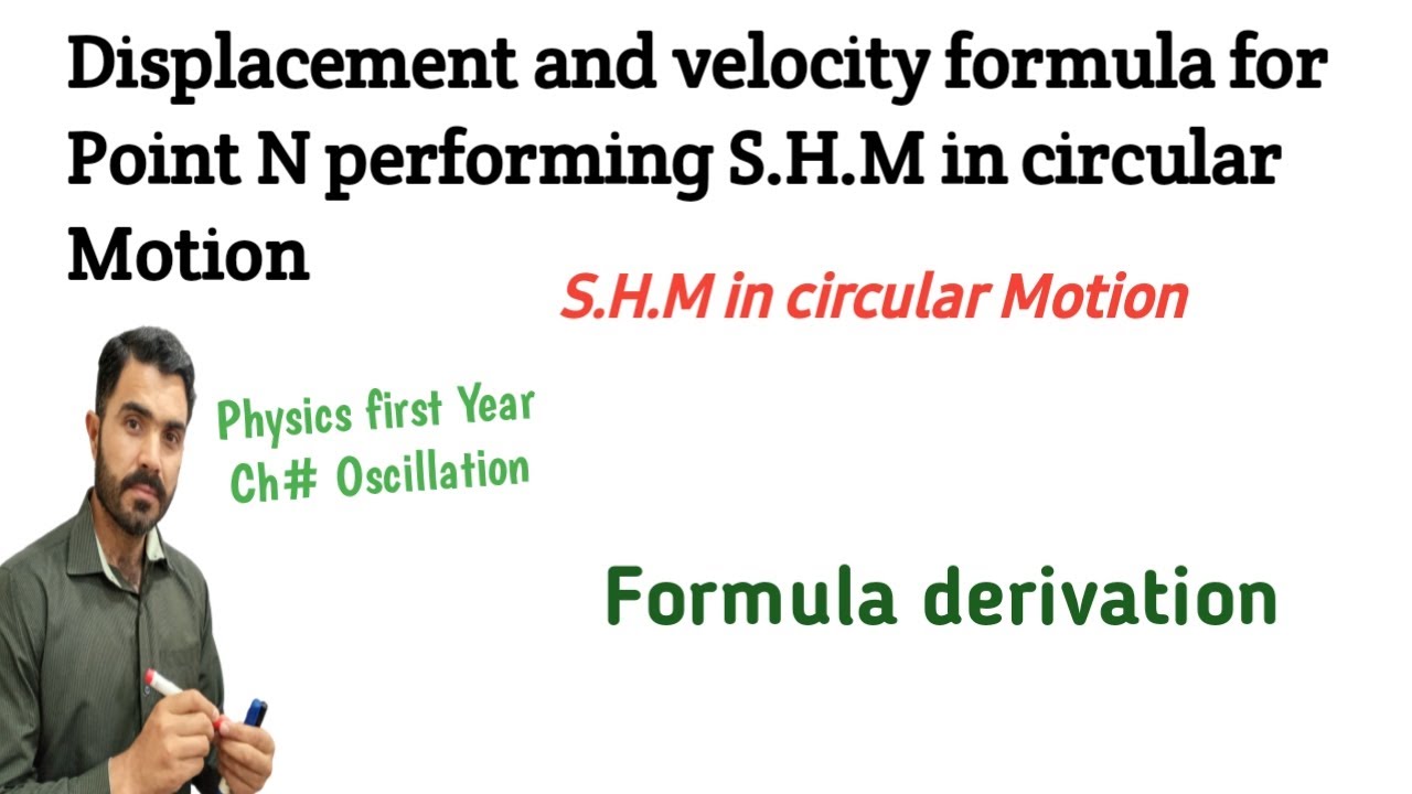 L 9 Displacement and Velocity formula for point N performing S H M in ...
