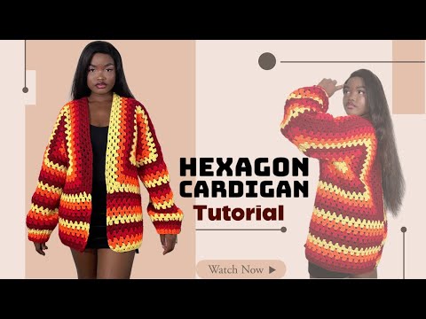 HOW TO CROCHET A HEXAGON CARDIGAN/SWEATER #diy #crochet #beginners #fashion #crochetting
