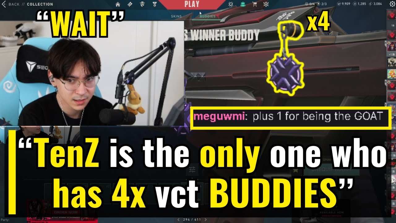 SEN TenZ is the only player who has 4 VCT BUDDIES and CHAT goes Crazy ...