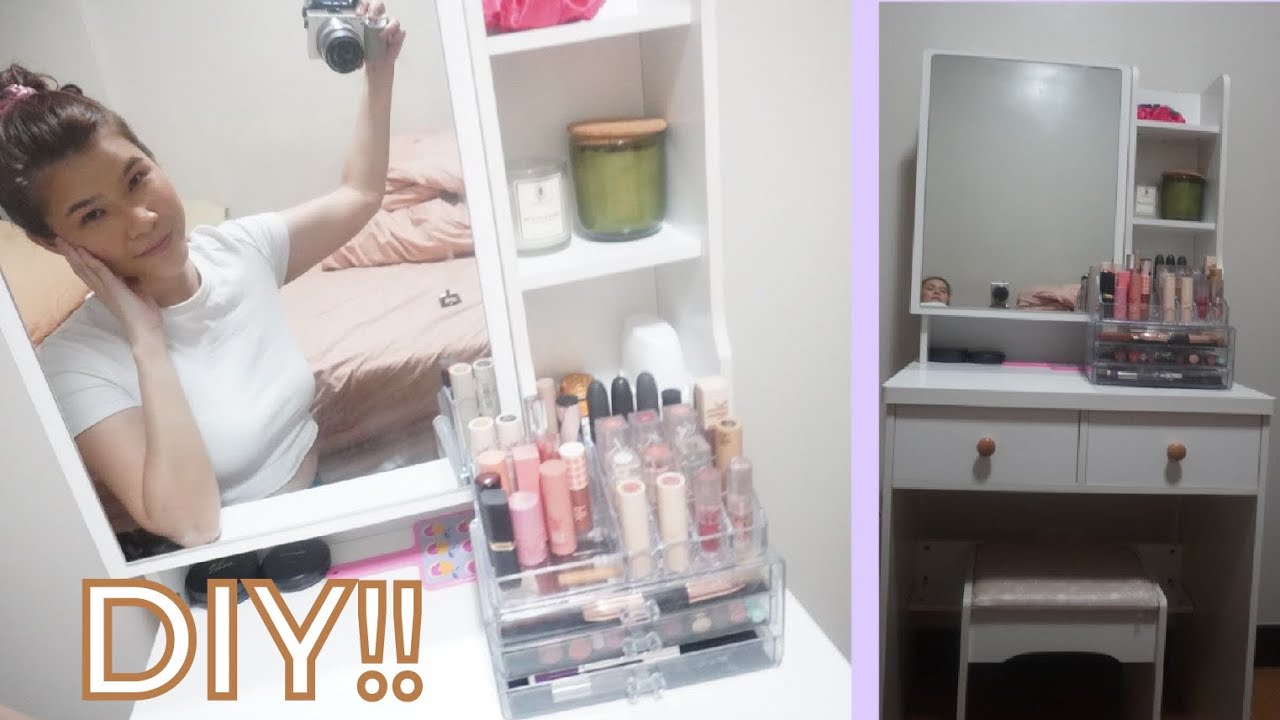 HOW TO ASSEMBLE MAKEUP VANITY FROM SHOPEE |ORGANIZING MY MINI MAKEUP ...