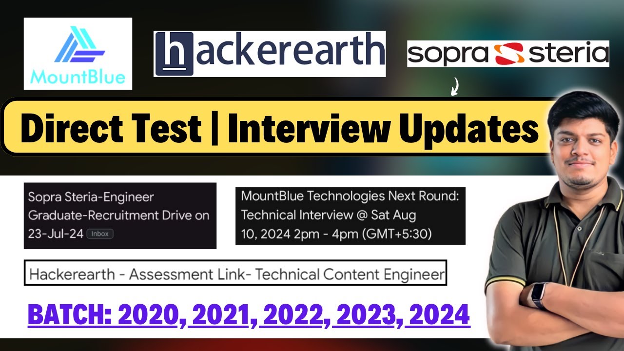 🔥Mountblue Interview, Sopra Steria Test, HackerEarth | Direct Test ...