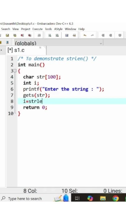 To find length of the string - YouTube