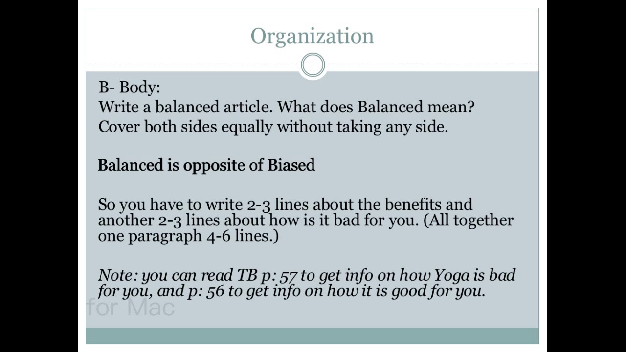 Writing a balanced article - YouTube