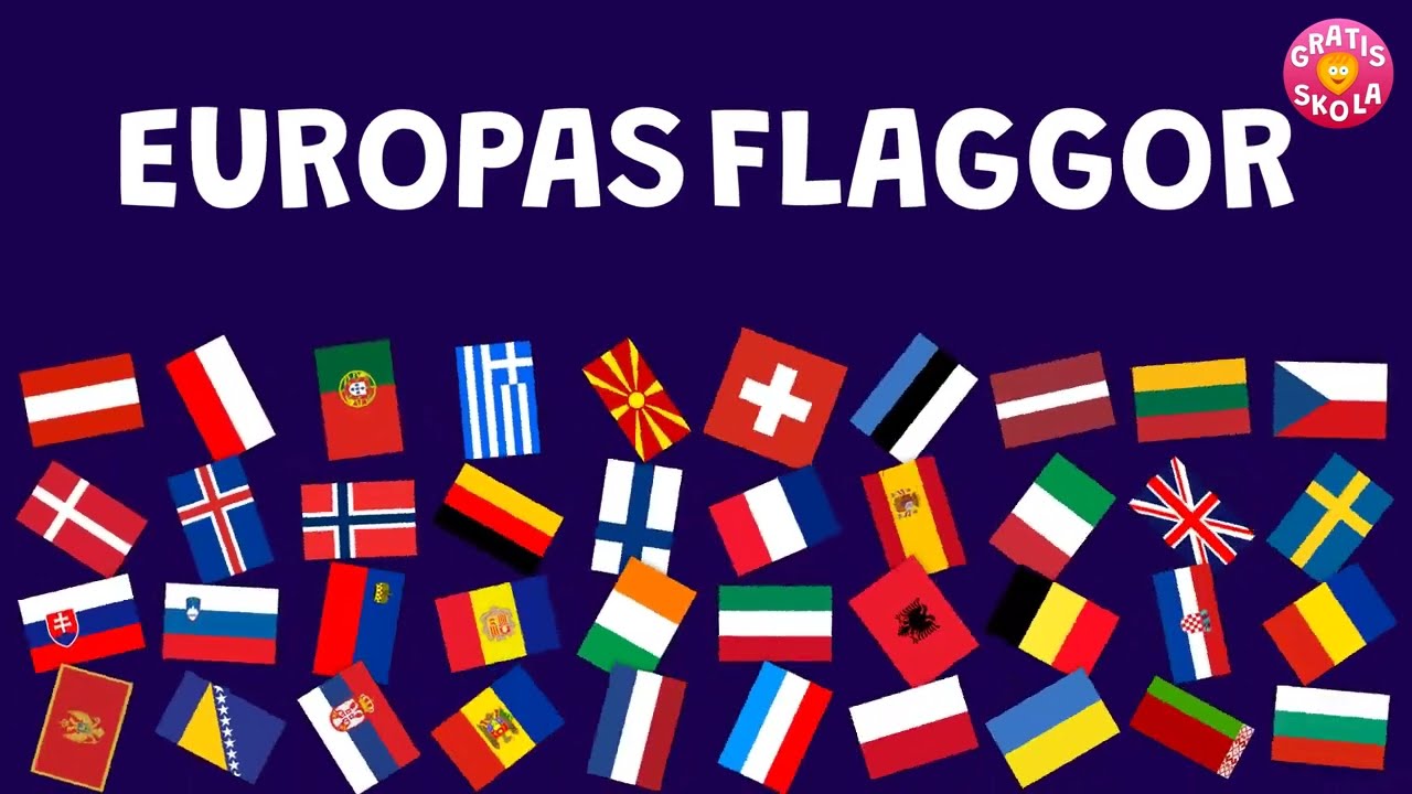 Lär dig Europas flaggor 🇸🇪🇪🇺 - YouTube