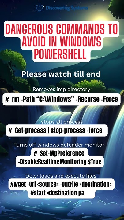 Dangerous Commands To Avoid In Windows Powershell Windows Powershell Powershellscripting 