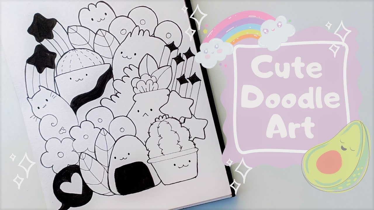🌿Cute Doodle Art (Part 2) | Step-by-Step doodle for Beginners | Doodle ...