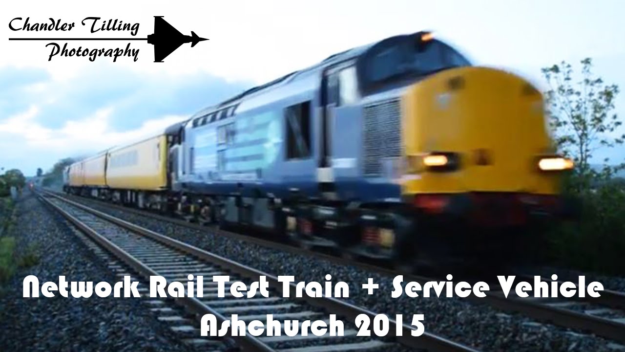 A Network Rail Test Train and service vehicle passing Ashchurch - YouTube