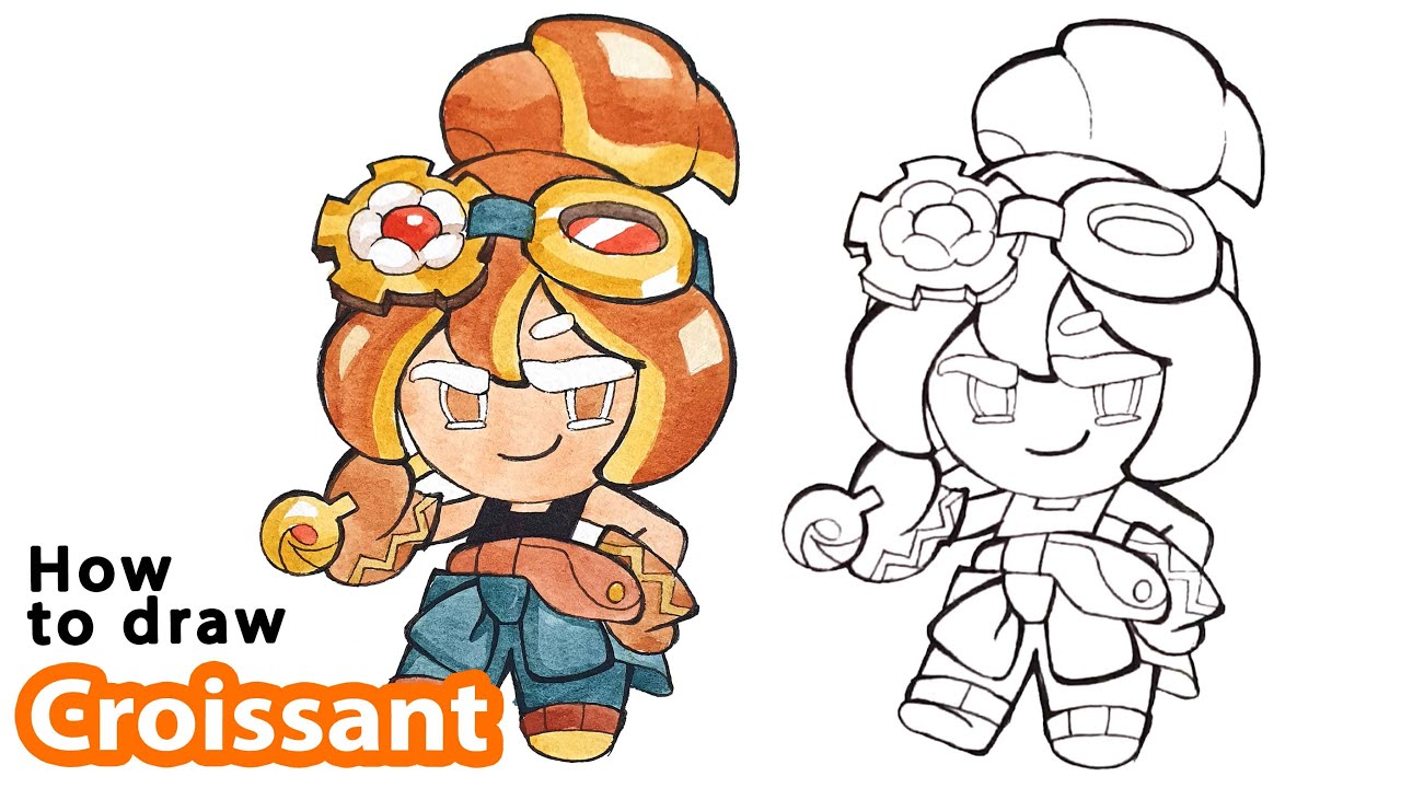 How to draw Croissant | Cookie Run Ovenbreak | Cute drawings - YouTube
