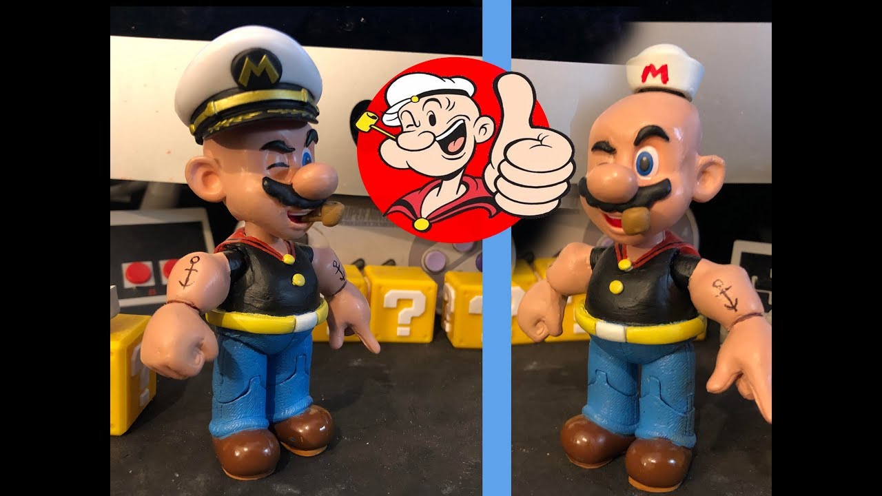 Popeye Mario (CUSTOM!!) world of nintendo toys popeye the sailor custom ...