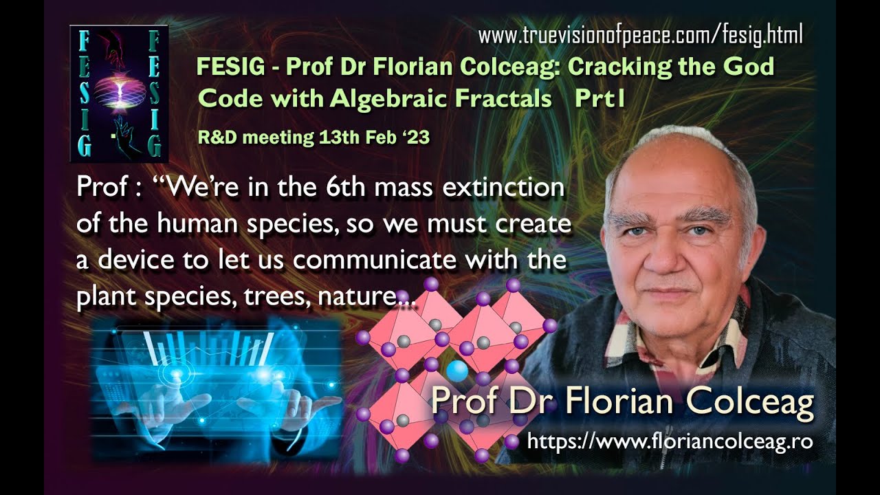 FESIG - Prof Dr Florian Colceag: Cracking the God Code with Algebraic Fractals Prt1 - YouTube