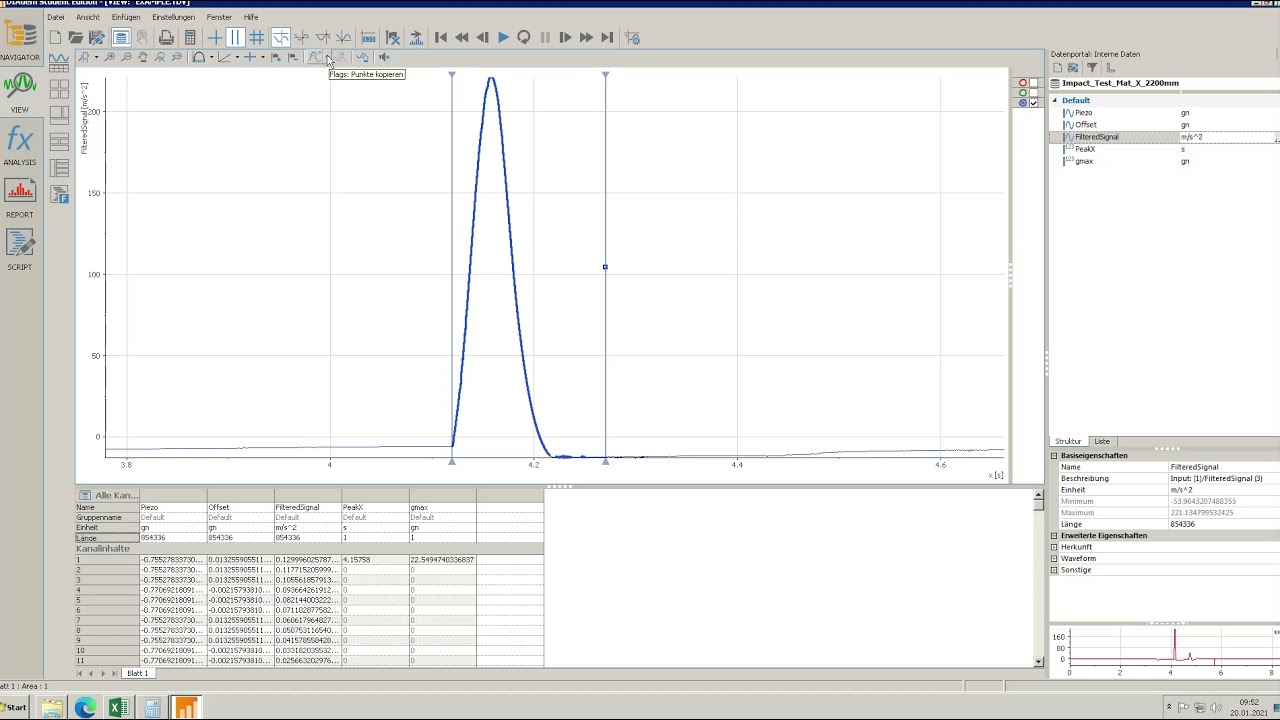 Practical training Impact Test - Data analysis DIAdem - YouTube