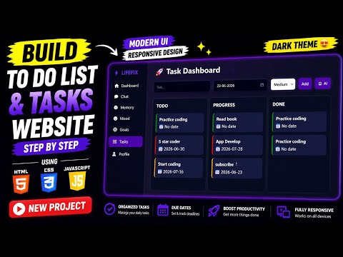 💻 To Do List Web App Using HTML CSS JavaScript | Full Responsive Project #todolist #ai #webdesign