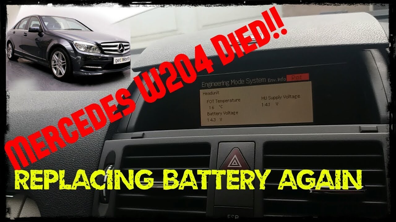 How to replace Mercedes Benz W204 Battery, I tried to save it! - YouTube