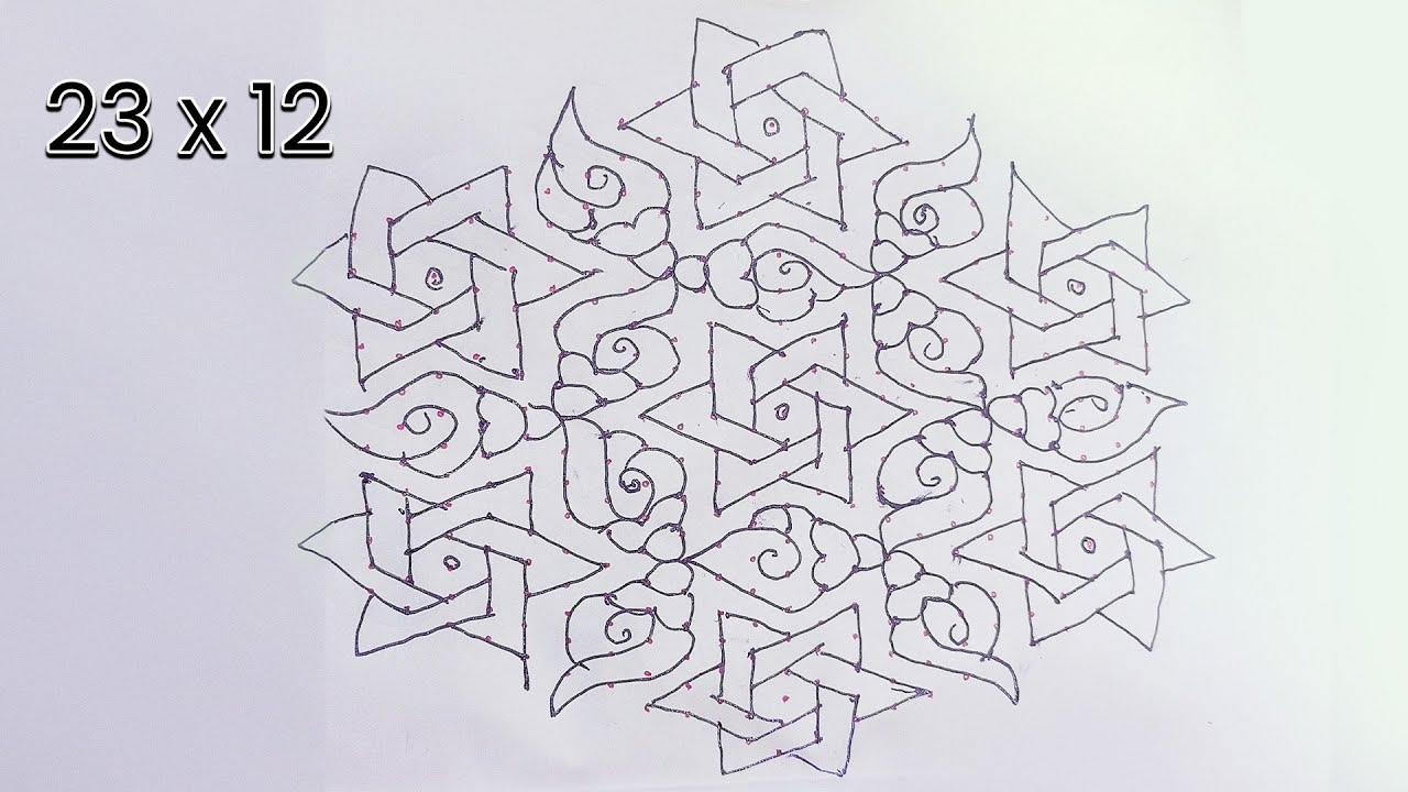 23 x 12 kolam | SYK Rangoli - YouTube
