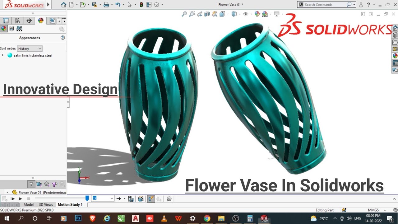 Flower Vase In Solidworks | #solidworks | #Flowervase | #Autocad - YouTube