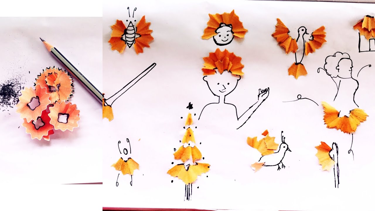 How to Make Pencil Shavings Art | #Pencil shaving craft -Easy ...