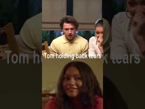 Tom Holland reacts to Zendaya's kissing scene! (He's mad)😭 #shorts
