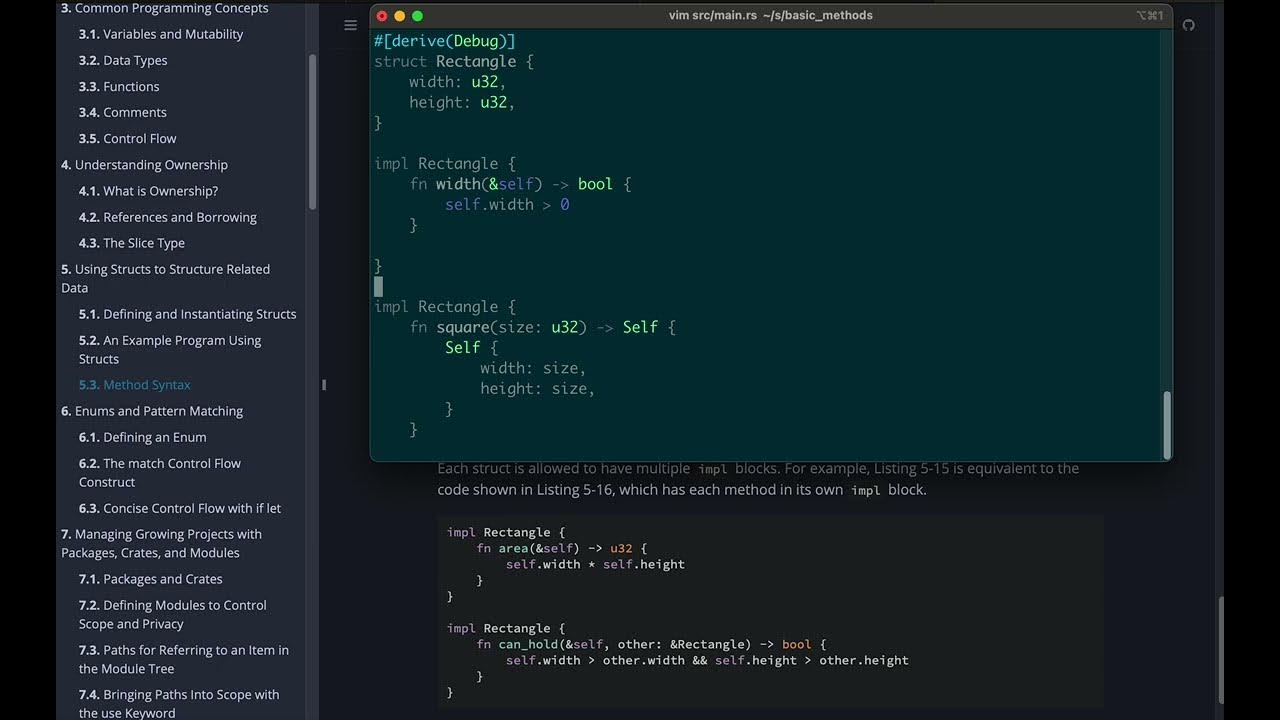 Learn Rust: Methods and Associated Functions - YouTube