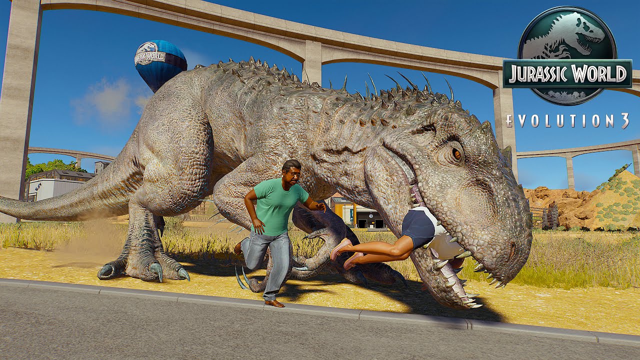 INDOMINUS REX T.REX ENCLOSURE ESCAPE! 🦖 | Jurassic World Evolution 3 ...