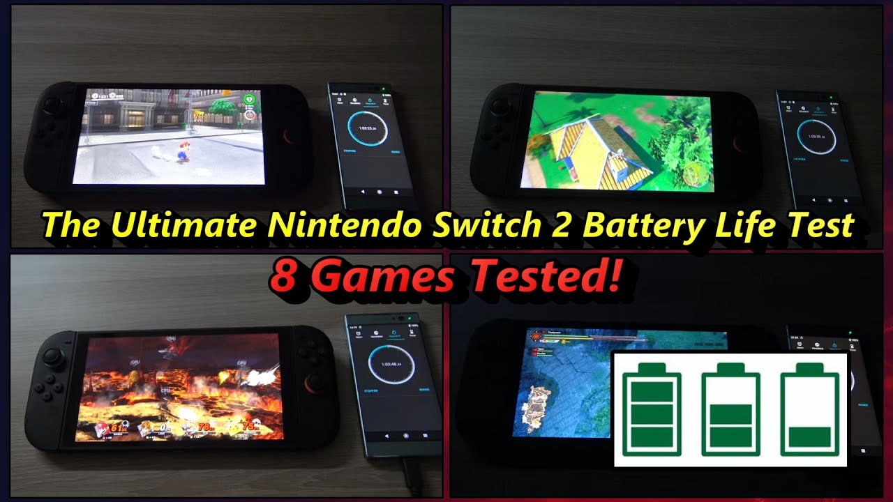 The Ultimate Nintendo Switch 2 Battery Life Test | 8 Games Tested ...