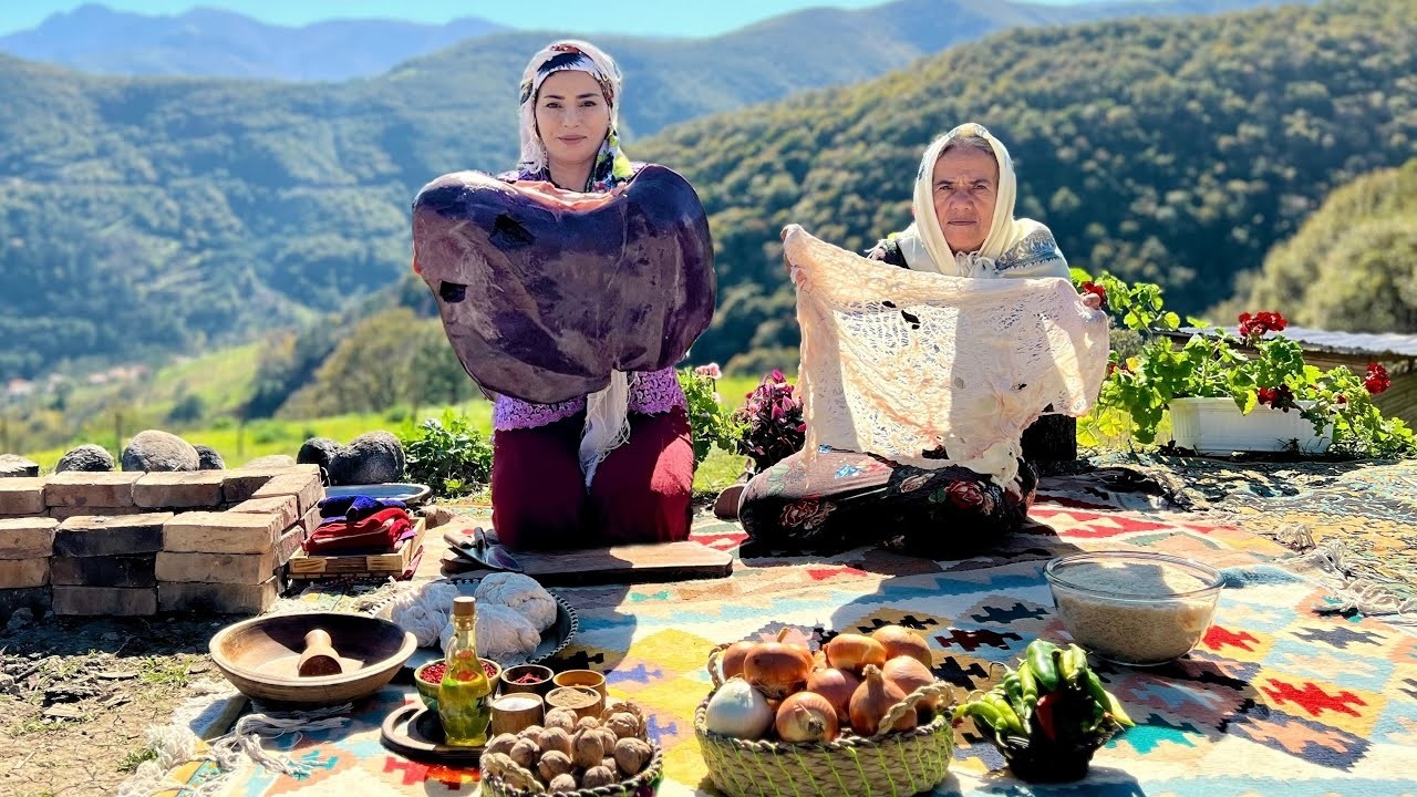 Village Style Cooking of Lamb Neck and Beans Pilaf Recipe ♧ IRAN ...