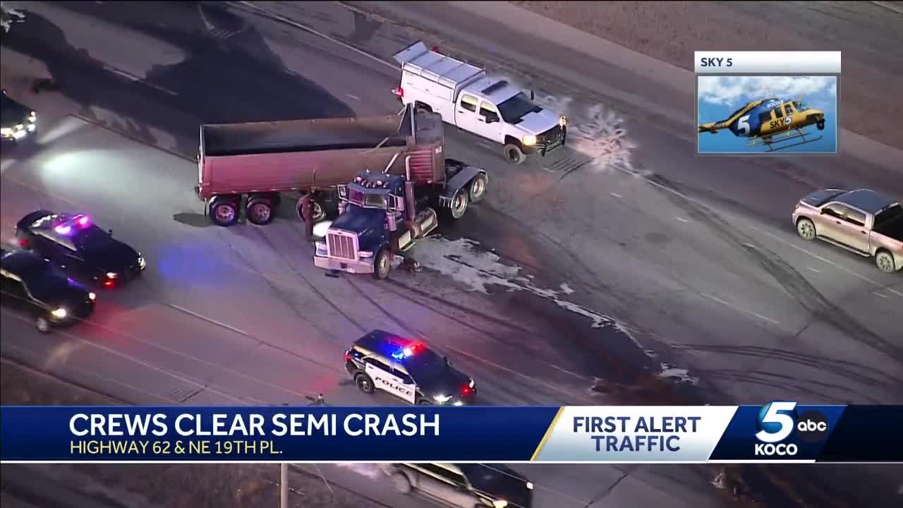 Crews clear scene of semi-trailer crash on Newcastle highway - YouTube