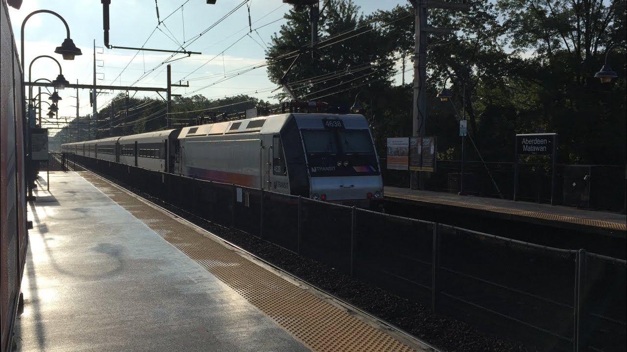 NJ Transit 60fps: NJCL Train 3221 Departs Aberdeen-Matawan With Two ALP ...