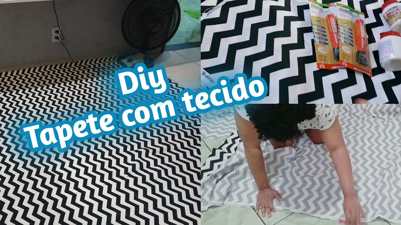 Diy : Tapete com tecido | Diário de decoração sala 04 - YouTube