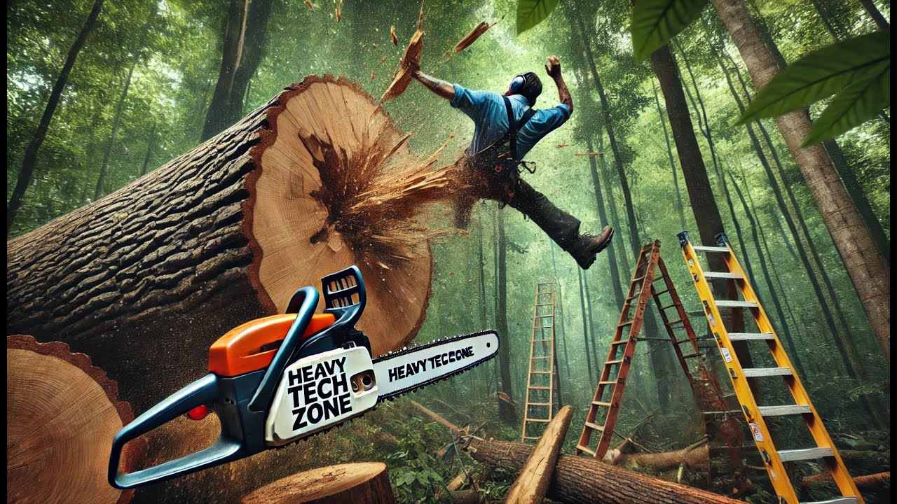 Extreme Dangerous Fast Huge Chainsaw Cutting Trees Machine - Monster ...