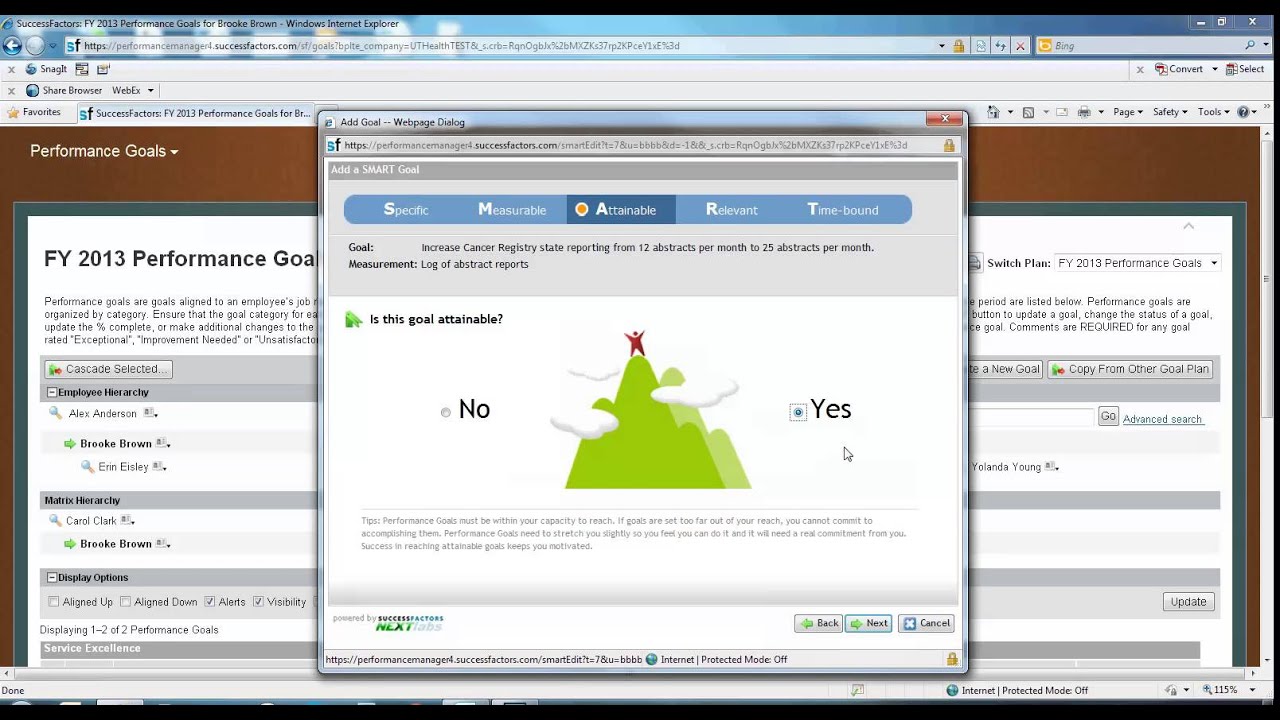 How To Use The Goal Wizard To Create a Performance Goal - YouTube