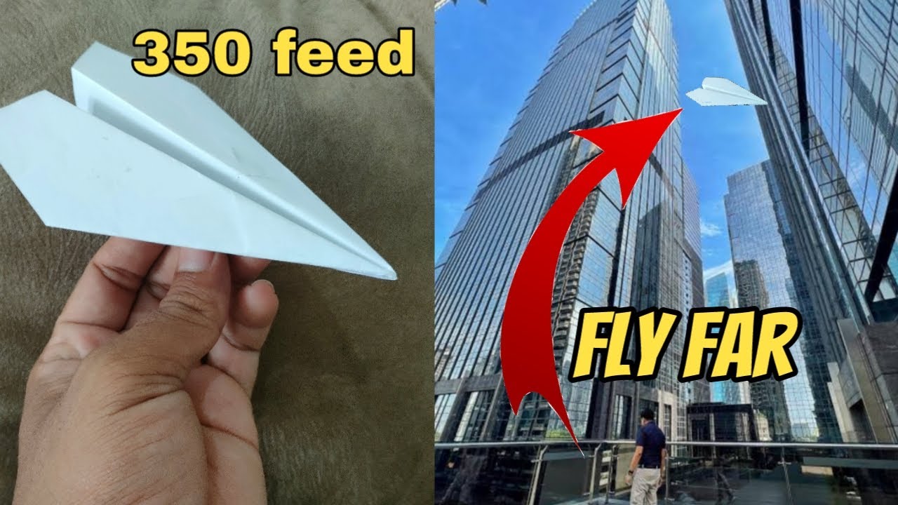How to make paper plane | Fly long time over 350 Feet | Origami plane ...