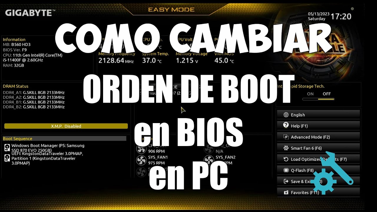 Cambiar orden de arranque o booteo (BIOS - UEFI) en PC - YouTube
