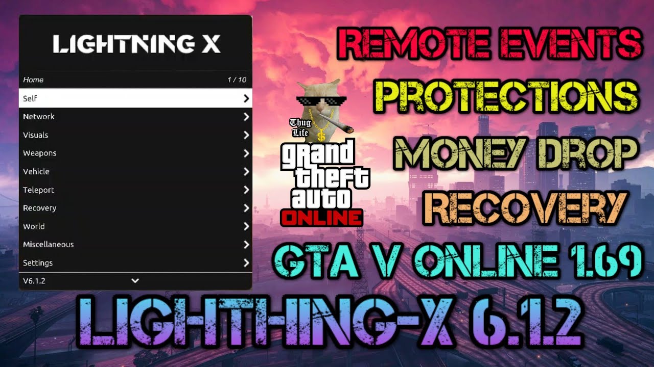 Mod Menu Lightning-X 6.1.2 Para GTA V Online 1.69 (Gratuito) - YouTube