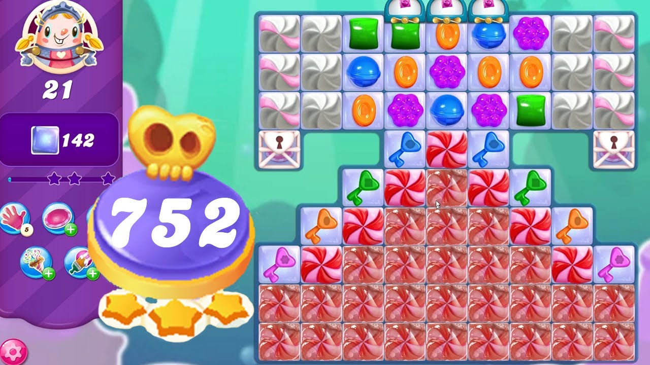 Candy Crush Saga Level 752 || Hard Level || No Boosters || 3 Stars 🌟🌟🌟 ...