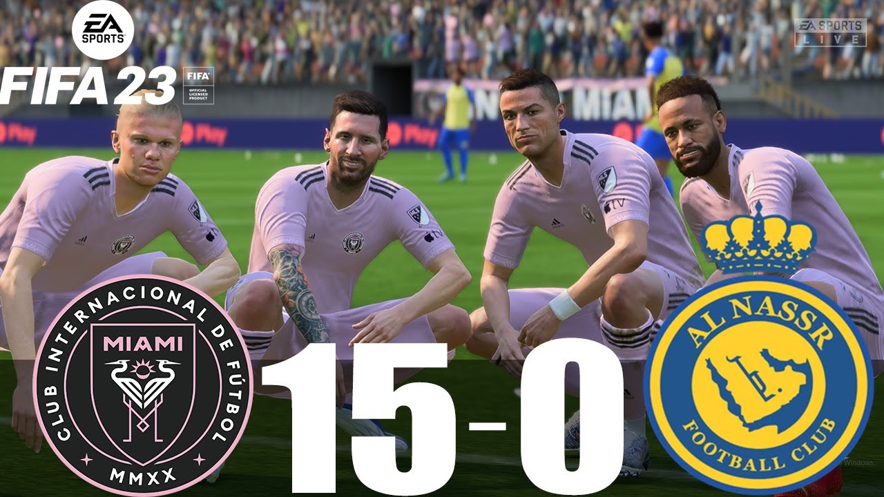 Fifa 23 Gameplay - Inter Miami 15 vs 0 Al Nassr / CR7 , MESSI , MBAPPE ...