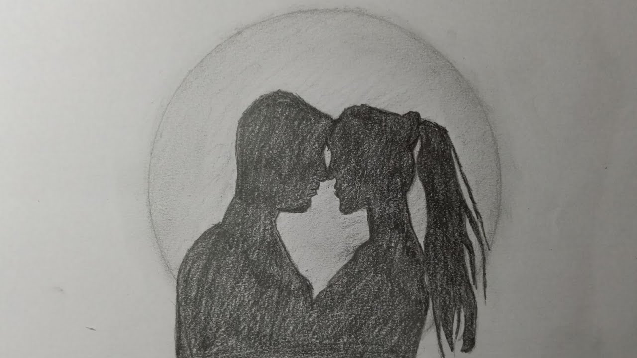 couple drawing (very easy) || How to draw romantic couple with pencil ...